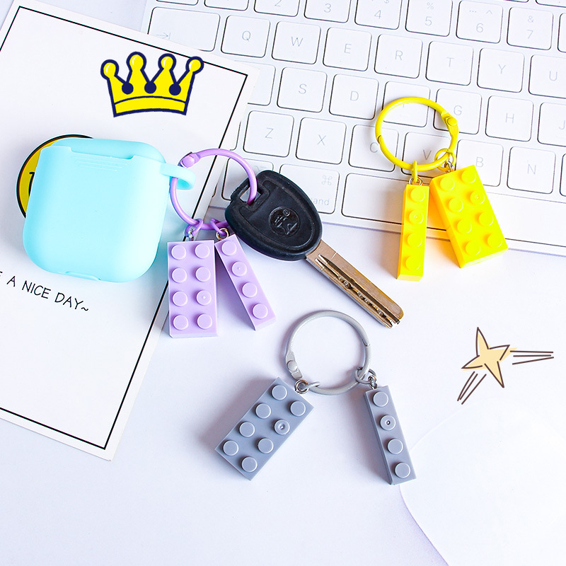 Mattoni portachiavi blocco da costruzione regalo di Natale accessorio portachiavi Sn