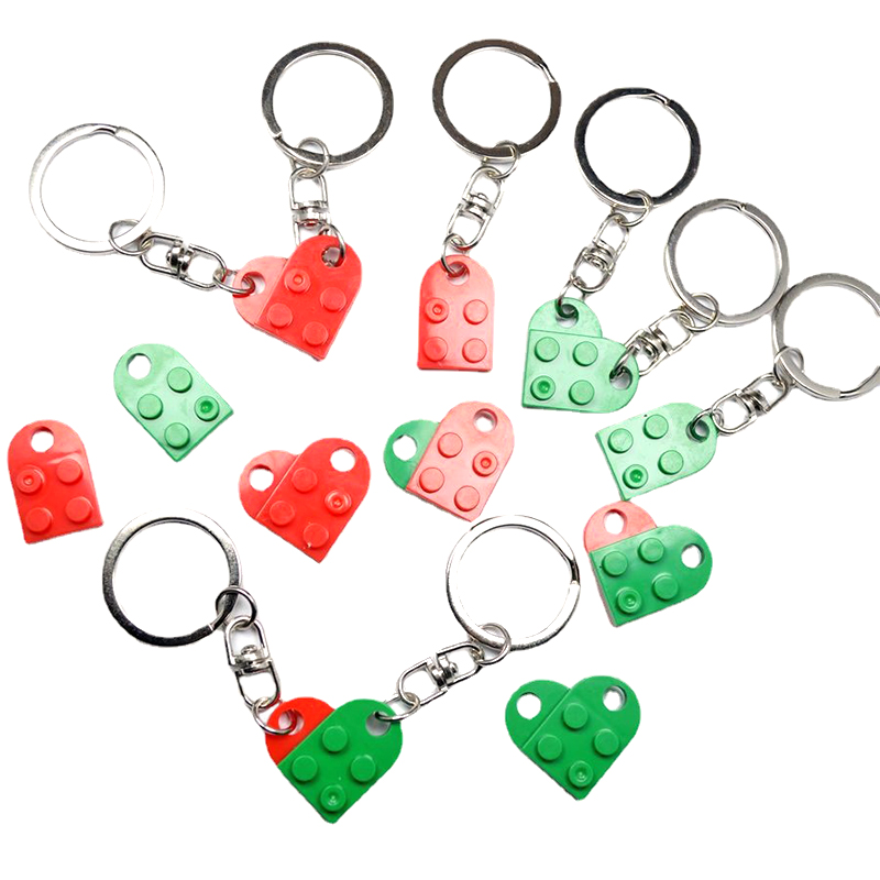 2 pz Portachiavi Cuore Split Best Friend Portachiavi Mattoni Portachiavi per Coppie Fri Sn