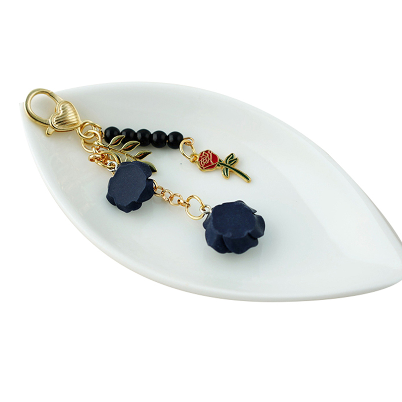 Moda Resina Fiore Portachiavi Nappa Ciondolo Portachiavi Borsa Ciondolo Decorazione_j_