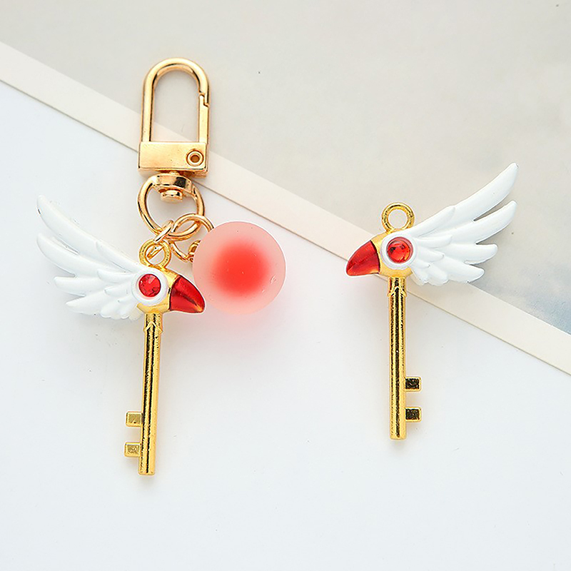 Varietà Ciliegio Bacchetta Magica Portachiavi Carina Ragazza Borsa Scuola Ciondolo In Gf