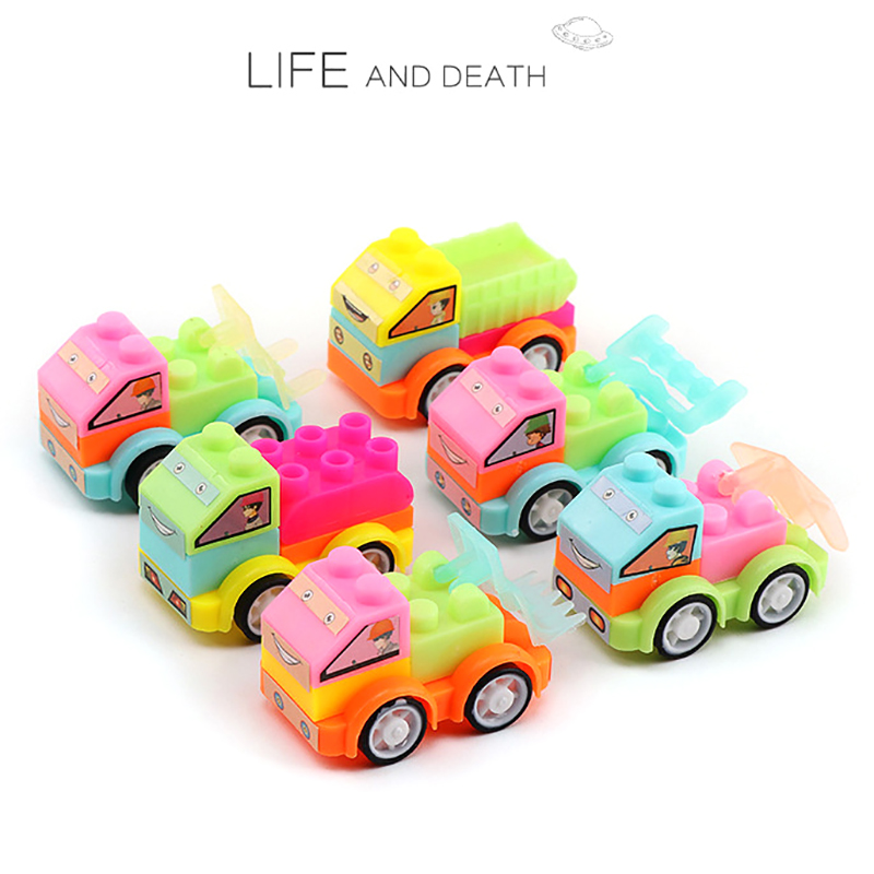 2Pcs Children Car Model Assemble Toys Doll Horse Dinosaur Pig Fiery ...