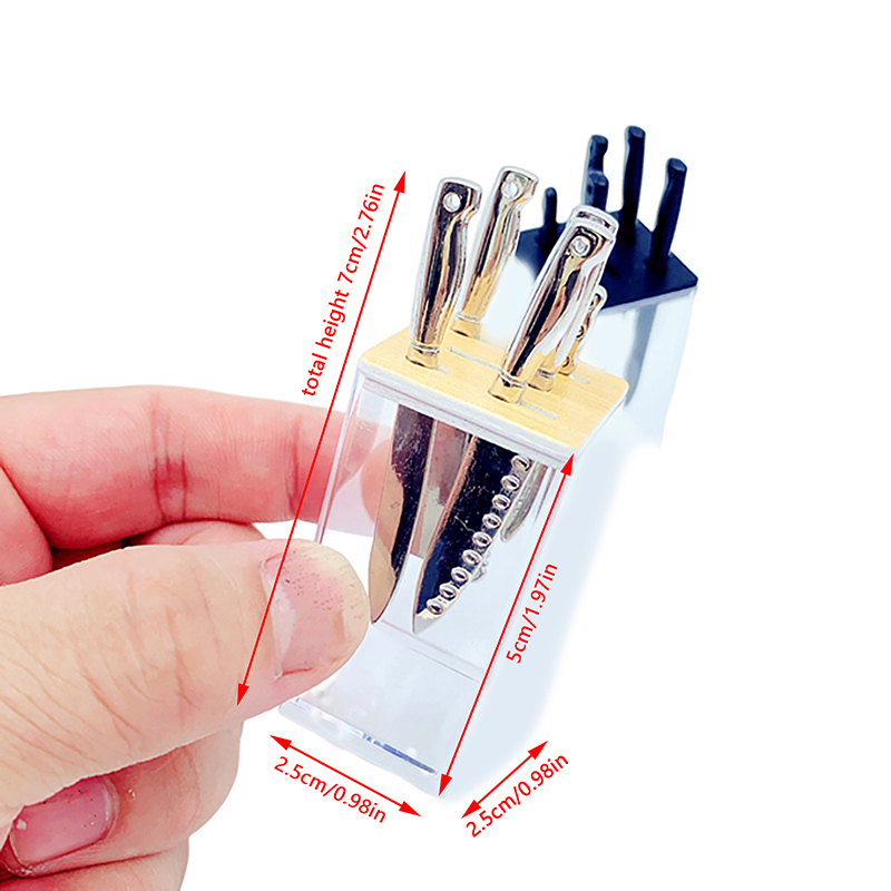 1/12 Dollhouse Knife Rest Model Mini Knives Set Toys Dollhouse Cooking ...