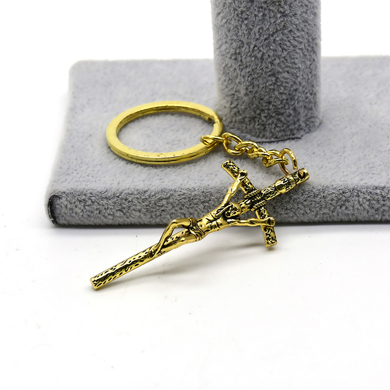 Canna da canapa vintage portachiavi croce credenze religiose cristiane accesso gioielli in gf