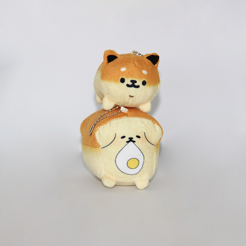Plush Keychain Bread Dog Plush Doll Pendant Doll Dog Eat Egg Bread Dog ...