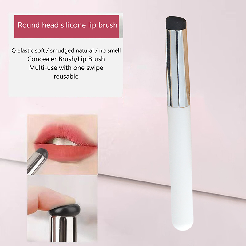 Round Head Silicone Lip Brush Gloss Lipstick Applicator Q Elastic Lip ...