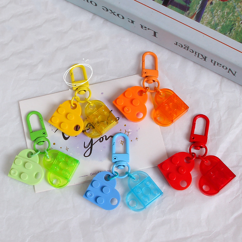 1 pz Portachiavi Doppio Amore Cuore Mattone Coppie Amicizia Donne Uomo Gioielli Gi GF