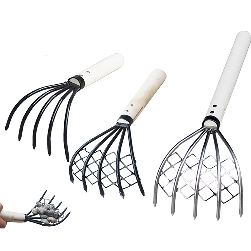 Clam Rake With Net 5 Claw Wood Handle Rake Shell Digging Tool Dig ...