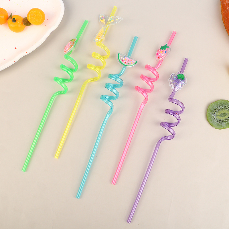 Plastic Drinking Straws Kids Birthday Party Decor Tableware Reusable ...