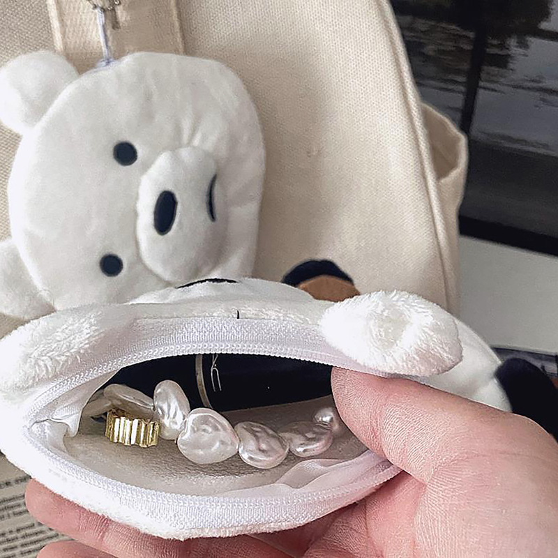 Cartoon Plush Bear Coin Purse Storage Bag Backpack Key Chain Hangings ...