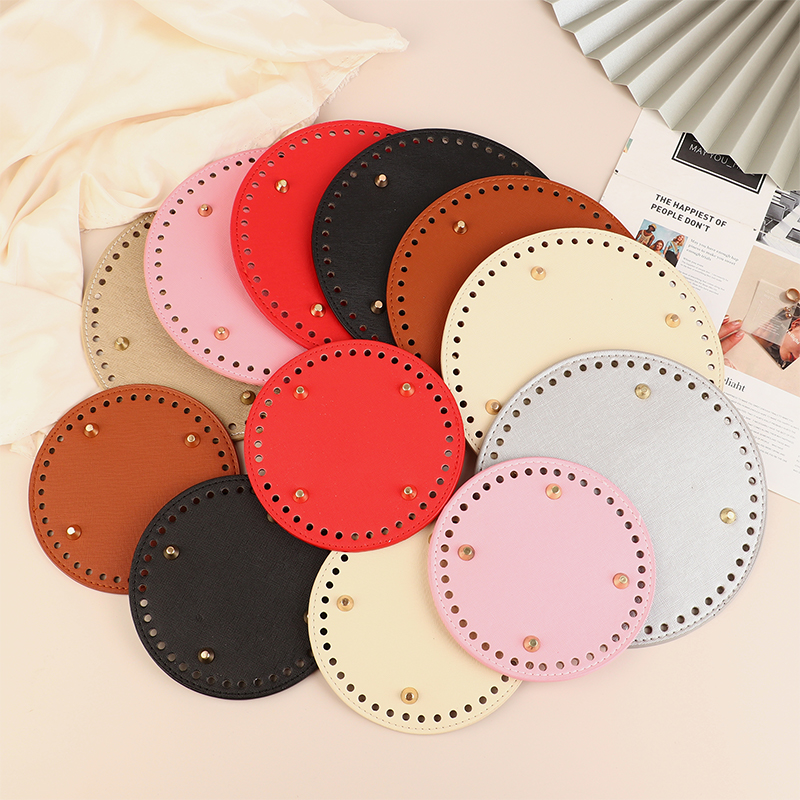 14/19CM Leather Bag Bottoms W/Holes DIY Handmade Round Bag Base Bag ...