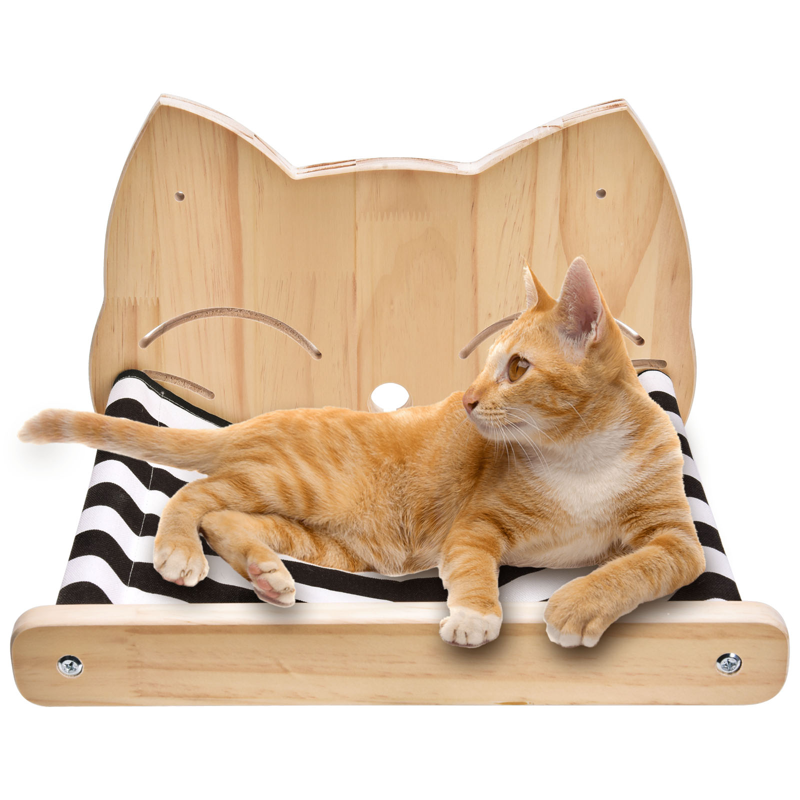 Cat Hammock Wall Mounted Wooden Kitten Hanging Bed Pet Furniture Perches Shelf f