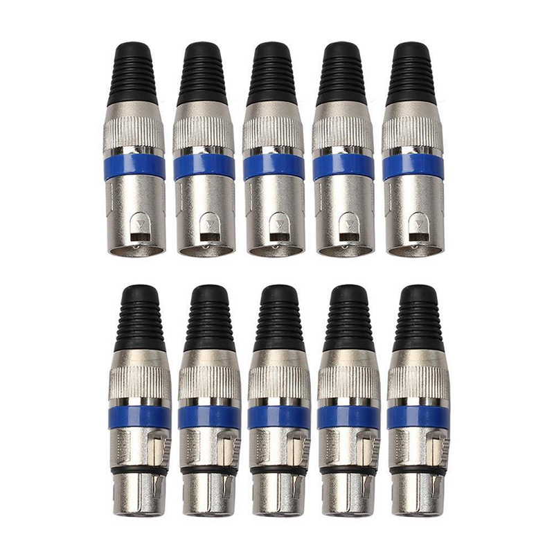 10x XLR 3Pin Male & Female MIC Jack Plug Audio Microphone Wire Cable ...