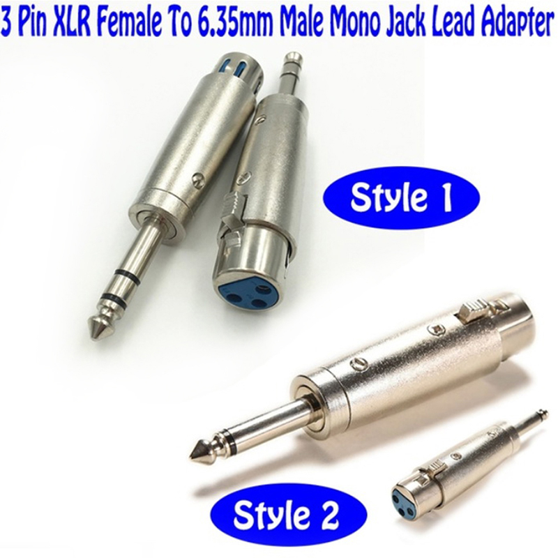 3-Pin XLR Female to 1/4 6.35mm Stereo Male Plug TRS Audio Cable Cord ...