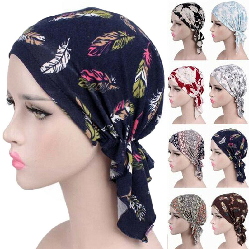 Women Muslim Turban Cancer Chemo Cap Stretch Wrap Beanie Head Scarf Cover Ha!JN | eBay Australia