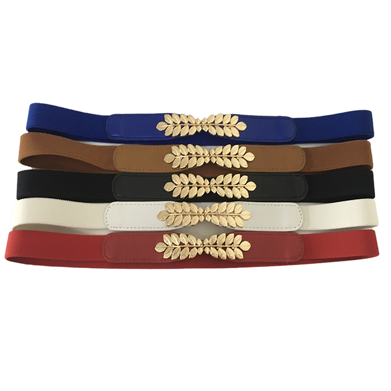 Women Fashion Waist Belt Narrow Stretch Dress Belt Thin Buckle ...
