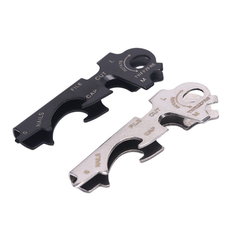 8 in 1 Multitools Stainless Steel Keychain Outdoor Survival Tool Gear ...