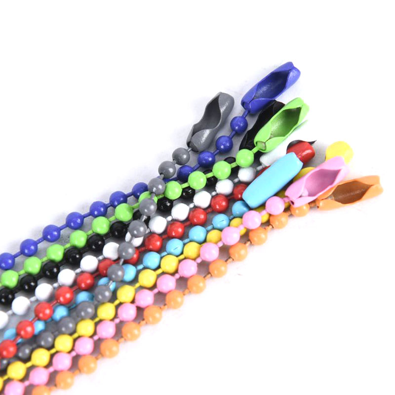 10Pcs/Set Colorful 2.4MM Ball Bead Chain Connector Jewelry DIY Making ...
