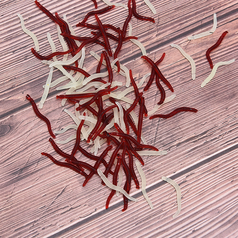 50X Simulation Earthworm Worms 35mm Artificial Fishing Lures Tackle ...