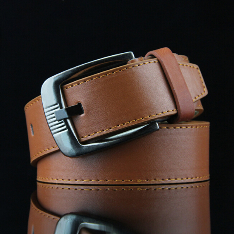 Men leather Belt Luxury Classic Alloy Metal Pin Buckle Belts New ...