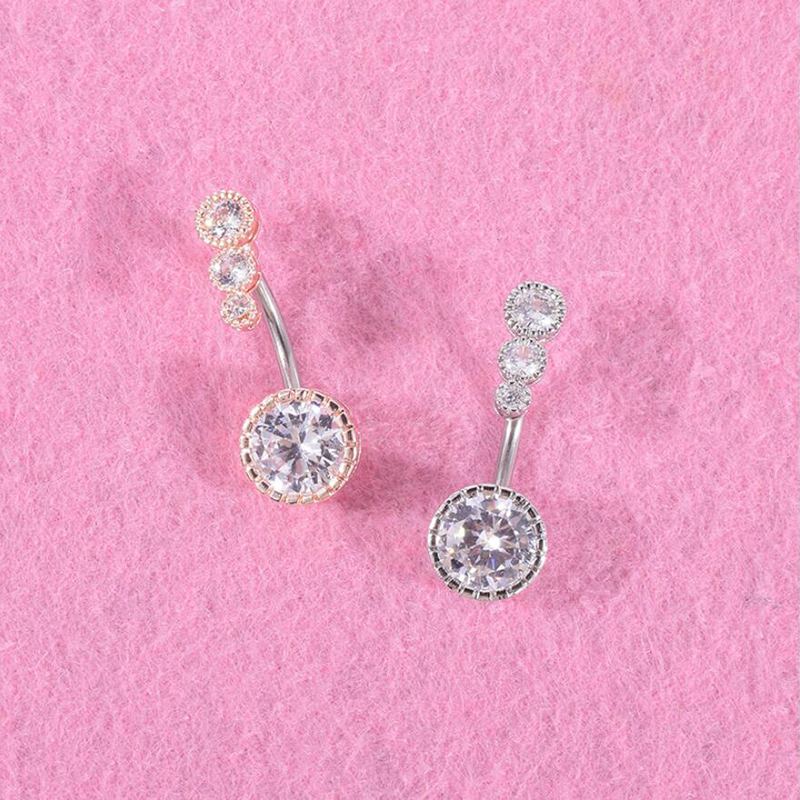 14G Four Gem Round Crystal Navel Belly Button Ring Barbell Body Piercing Jew-i- | eBay Australia