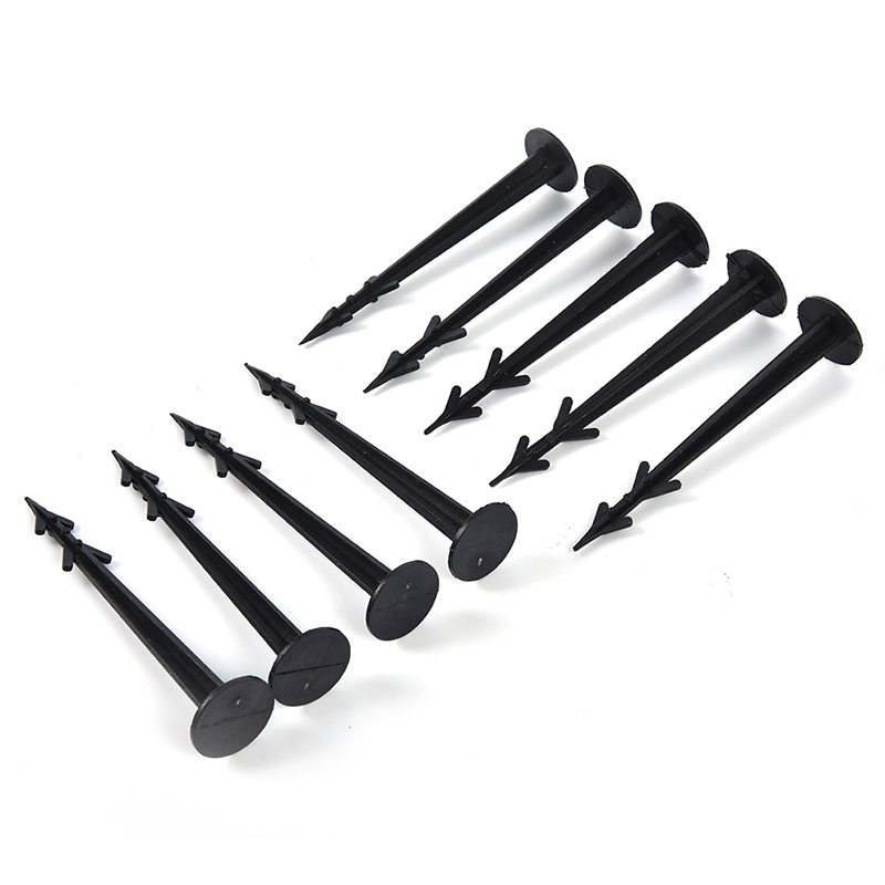 50Pcs Black Plastic Garden Stakes Pegs Ground Nail Fixed Pegs Anti ...