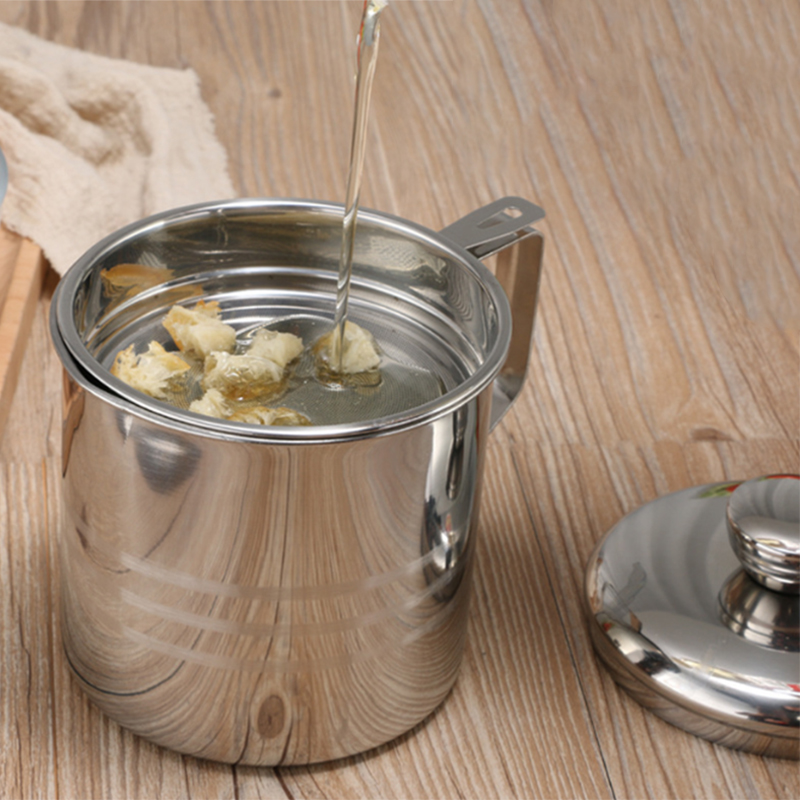 1.3L Stainles Steel Cooking Oil And Grease Container With Strainer ...