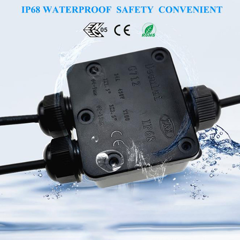 Waterproof IP68 Outdoor 3 Way Junction Box 3 Pin Electrical Cable Wire ...