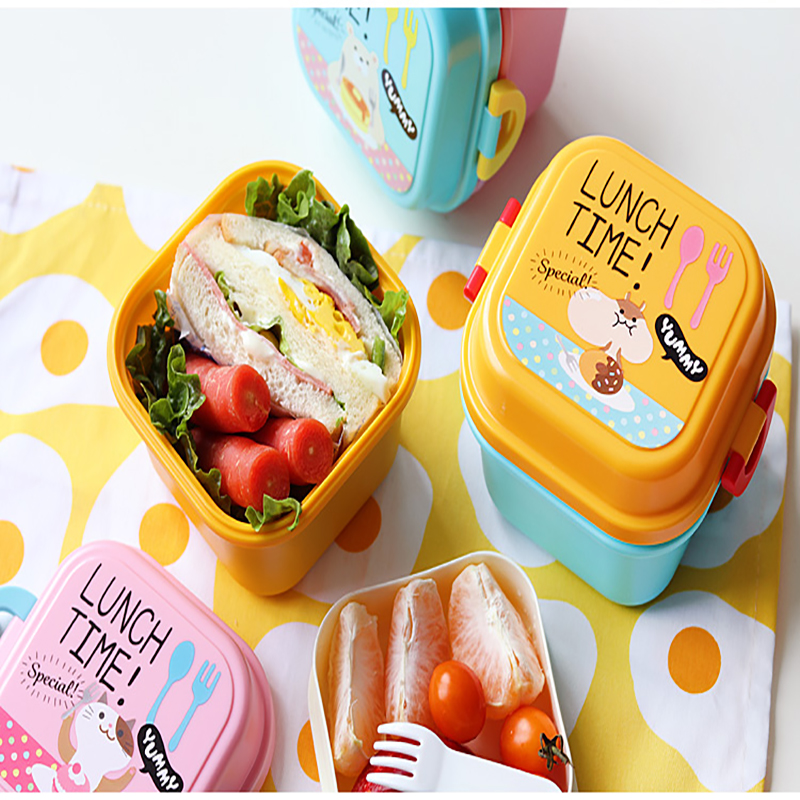 Cartoon Healthy Plastic Lunch Box Microwave Oven Lunch Bento Boxes Kid ...