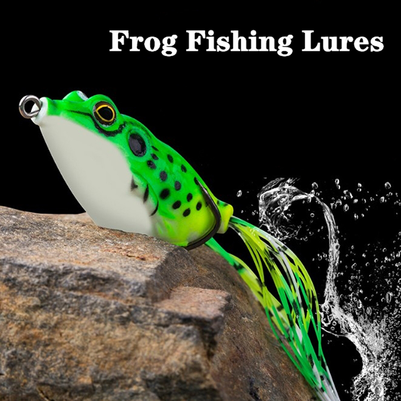 Frog Soft Fishing Lure Double Hooks Artificial Bait Frog Tool SPI | eBay