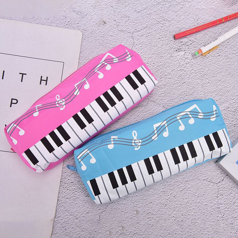 MUSIC NOTES PIANO Keyboard Pencil Case Pen Bags Large Capacity ...