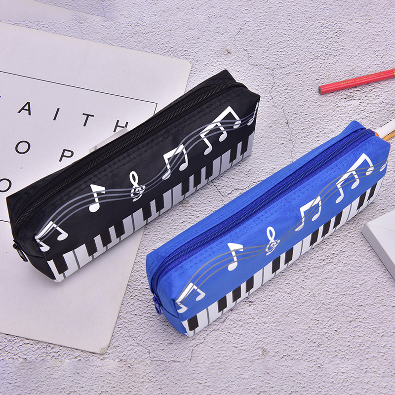 MUSIC NOTES PIANO Keyboard Pencil Case Pen Bags Large Capacity ...