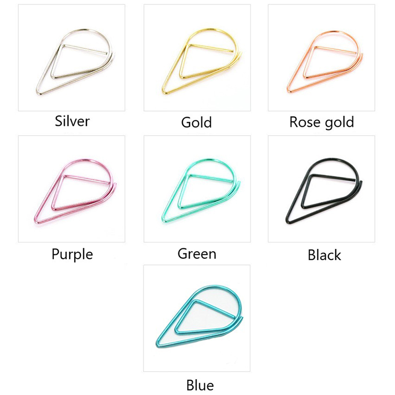 50 Pièces Trombones en Forme de Goutte en Métal Clip de Signet Mignon ...
