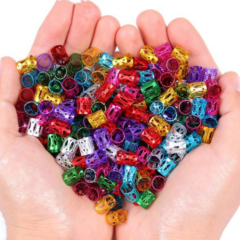 100pcs Beads Adjustable Hair Braids Dreadlock Beads Braid Rings Cuff ...