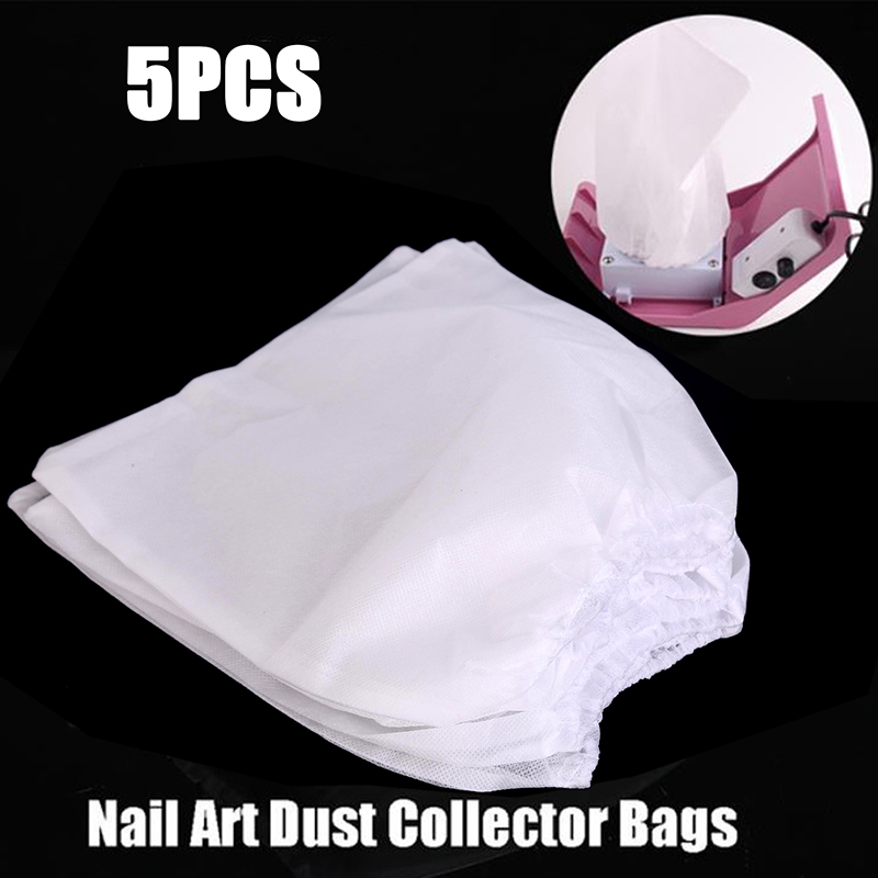 5pcs White Non-woven Replacement Bags For Nail Art Dust Suction ...