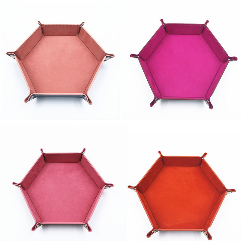Soft Hexagon Dice Tray Velvet PU Leather Board Games Dungeon Flux ...