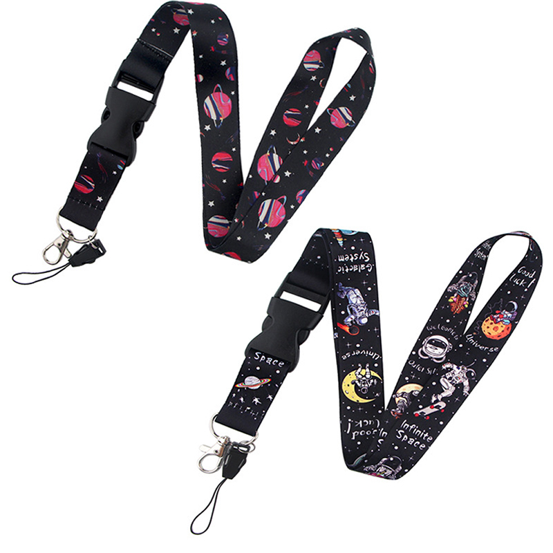 Universe Astronaut Lanyard Keychain Phone Hang Rope Webbing Strap Keyring Th