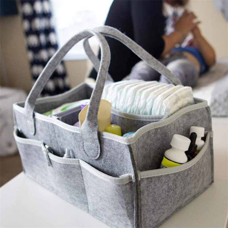 Baby Diaper Wipes Bag Caddy Infant Nappy Organizer Basket Nursery ...