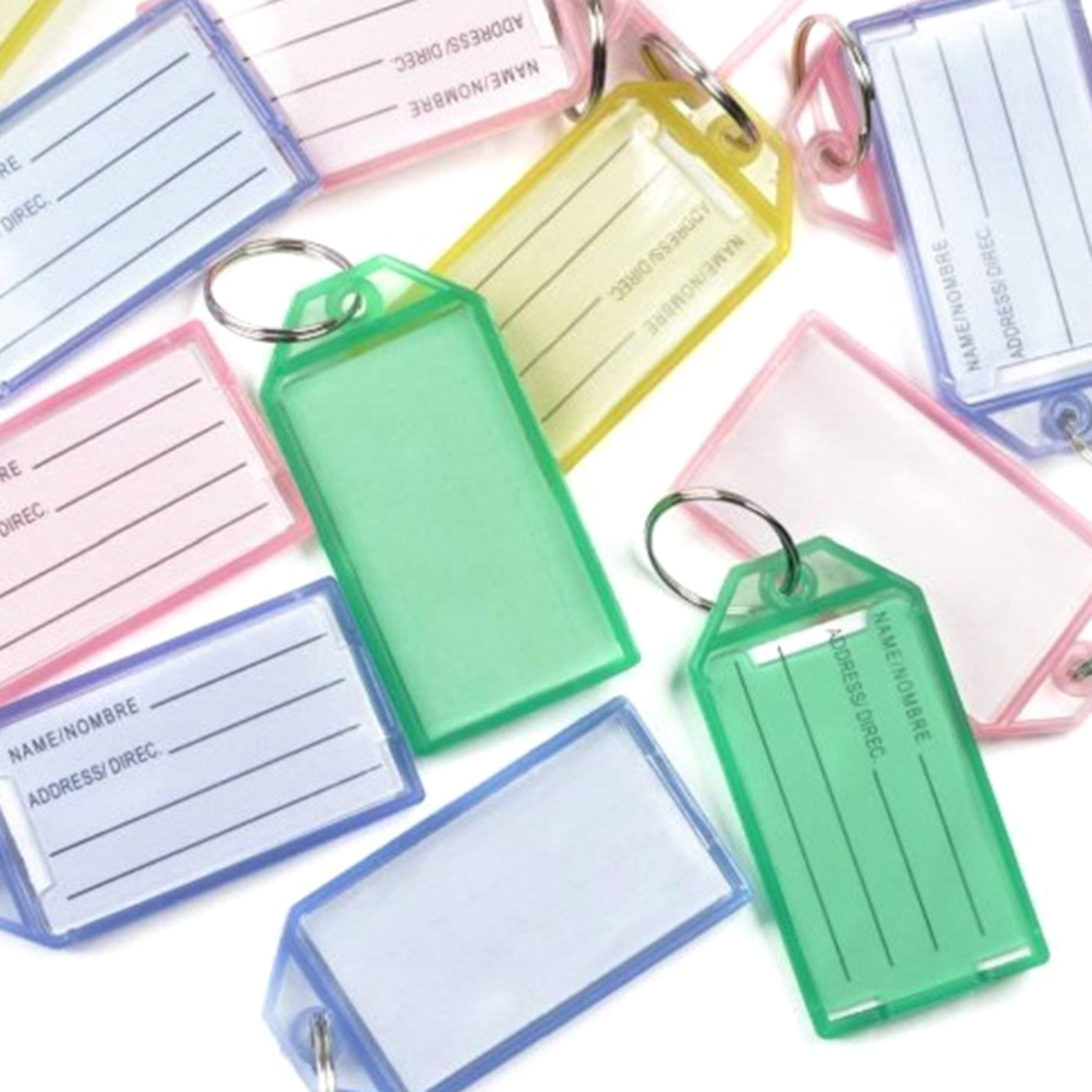 10pcs Plastic Transparent Clamshell Key Tag Classification Labe LM | eBay