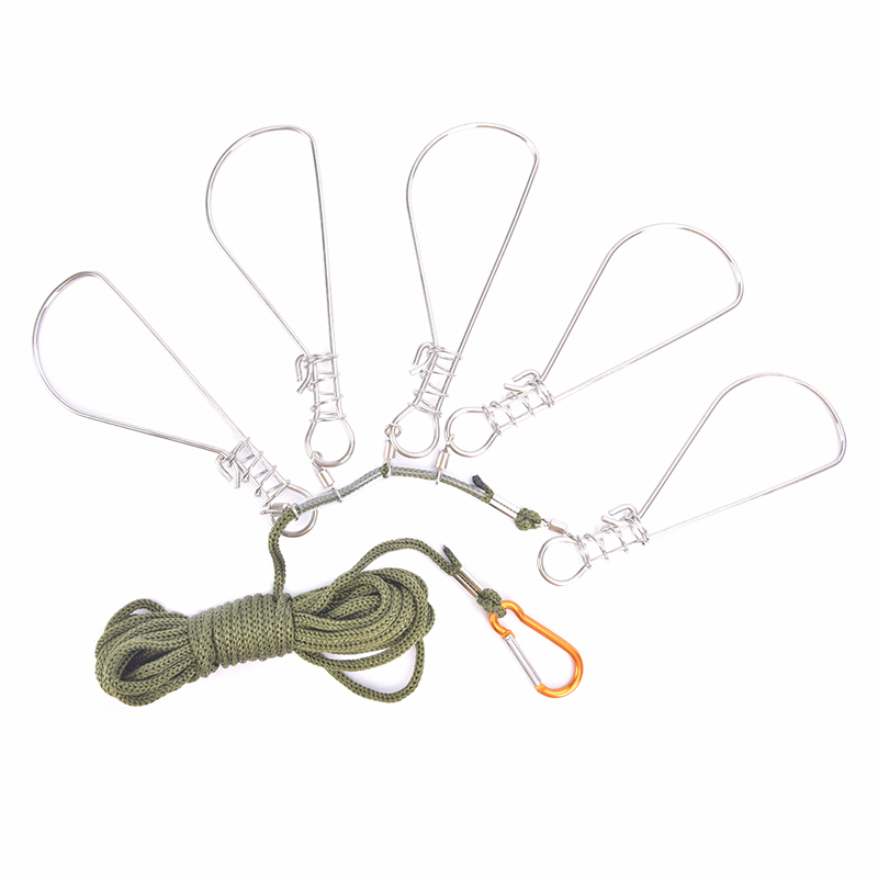 Fishing Lock Buckle fishing Snaps Chain Stringer With Float Live Fish ...