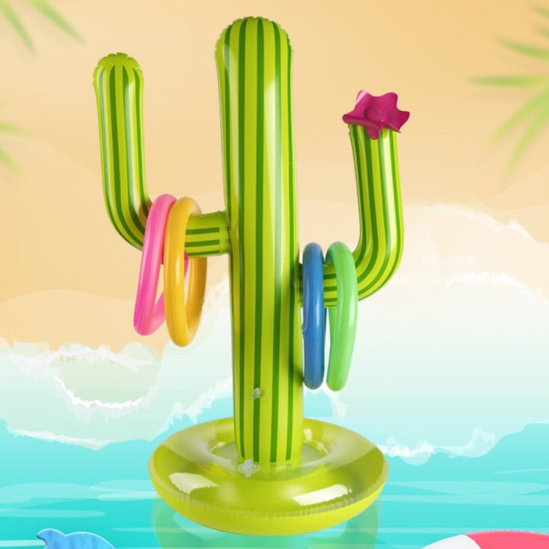 Swimming Pool Inflatable Cactus Ring Toss Game Set Floating Toys Beach ...
