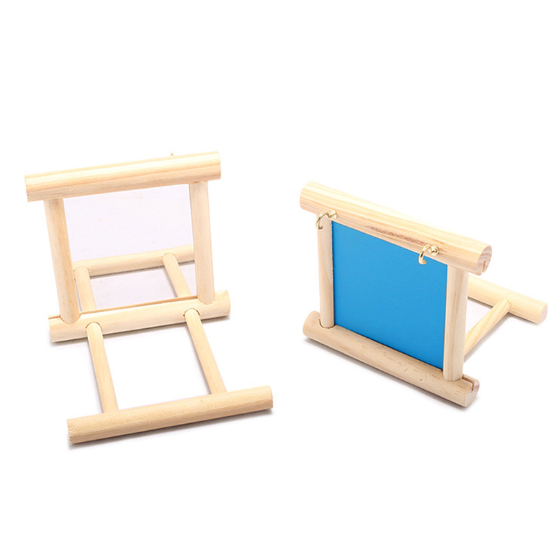 Bird Mirror With Perch Bird Perch Mirror Toy Stand Bird Toy Cockatiels Cage H❤W