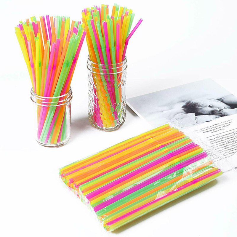 Fluorescent Bendable Drinking Straws Disposable Beverage Straws Wedding ...