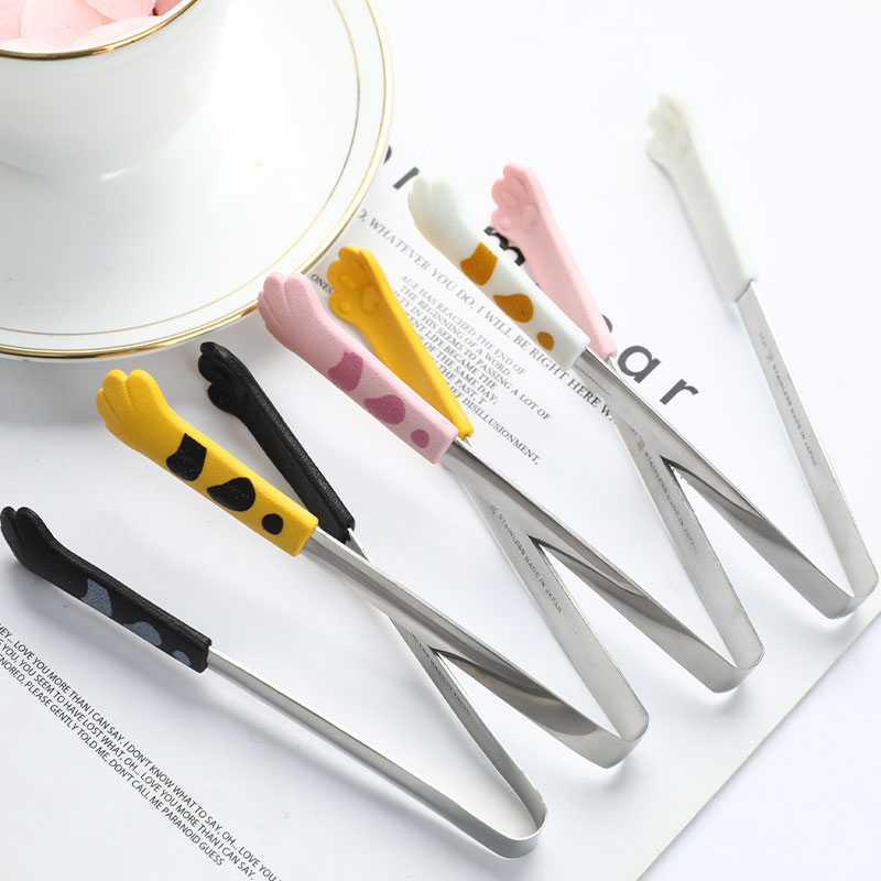 Cat Paw Shape Food Tongs Cute Cartoon Meal Tongs Stainless Steel ...