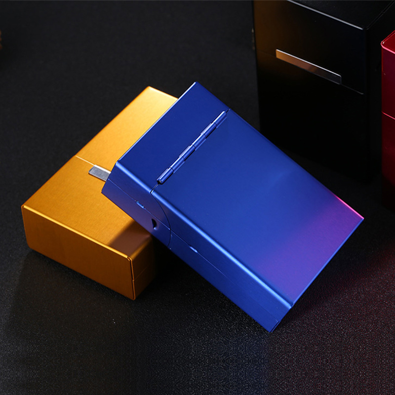 Magnetic Cigarettes Aluminum Cigarette Case Cigar Tobacco Holder Pocket Box