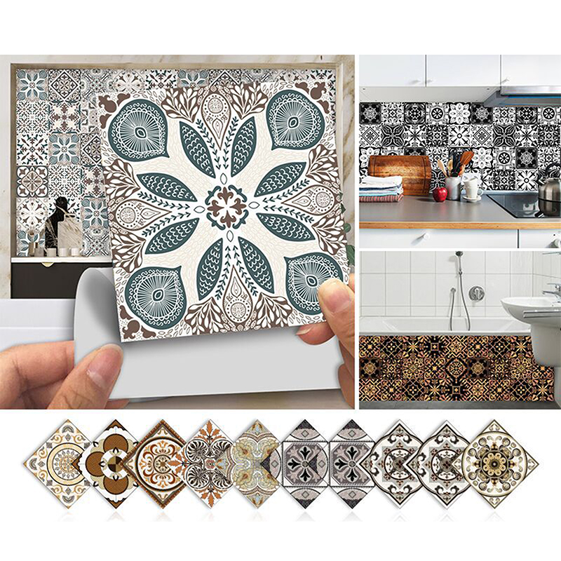 10pcs Retro Match Matte Tiles Tiles Transfers Couvre les décalcomanies ...