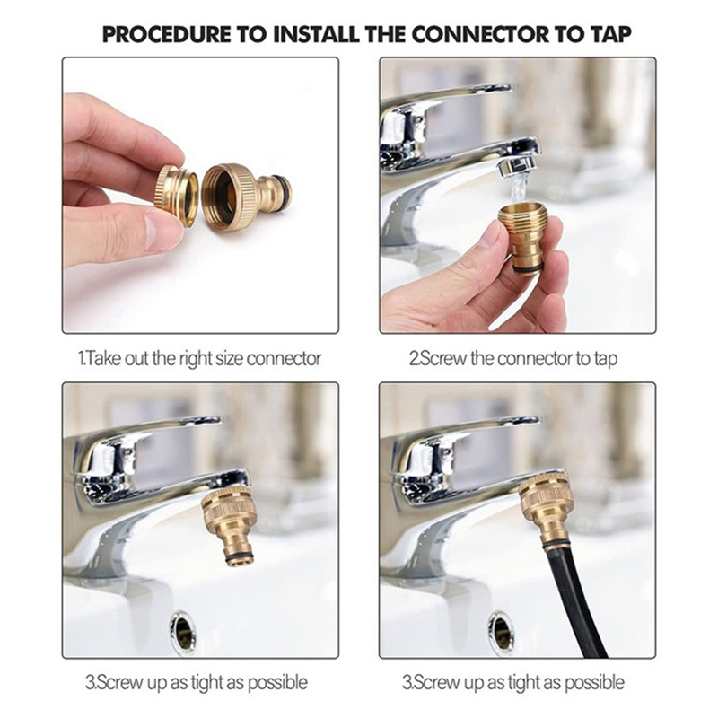 Outside Tap Connector Brass 3/4” & 1/2” Brass Adaptor Threaded Reducer ...