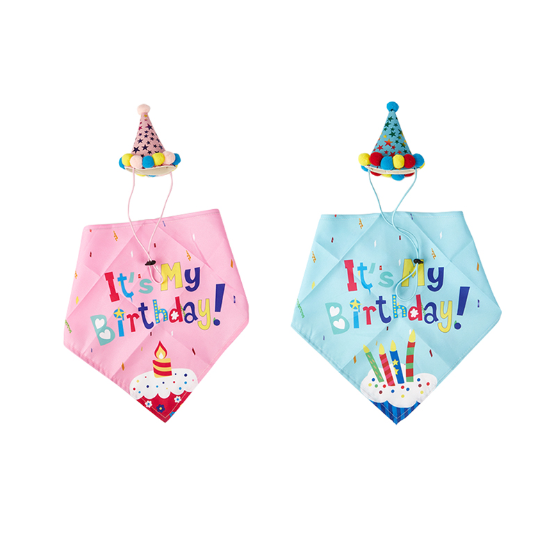 Dog Birthday Bandana Scarf and Dog Girl Birthday Party Hat for Small Medium P Pe