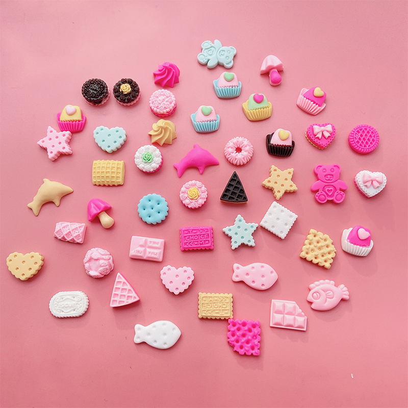 10 pz ciondoli scarpe biscotti dessert misti sandali fibbia accessori bambini regalo KY