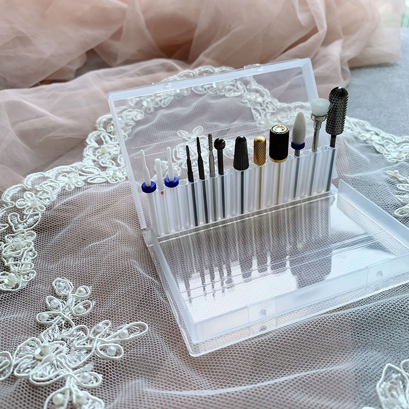 1pcs Nail Drill Bit Storage Box Clear Display Box Display Nail ...