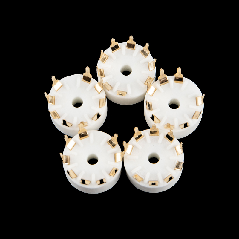 5Pcs Ceramic 9pin B9A PCB Mount Tube Socket 12AX7 12AT7 Hifi Audio ...